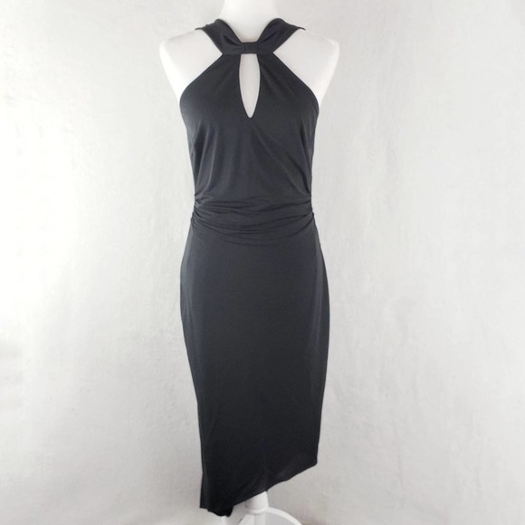 David Meister | Dresses | David Meister Black Keyhole Asymmetric Halter ...